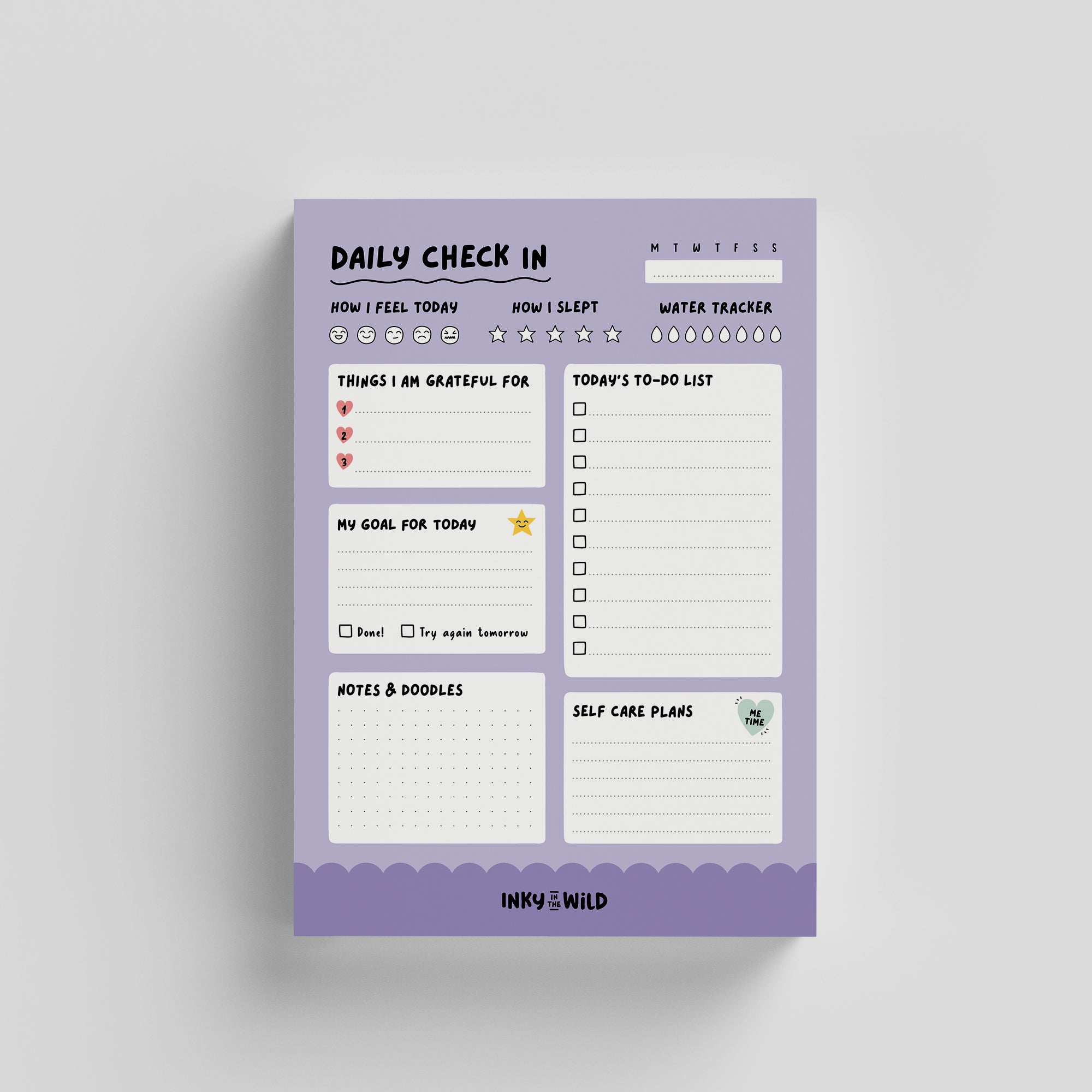 Daily Check In Notepad (A5) – Inky in the Wild
