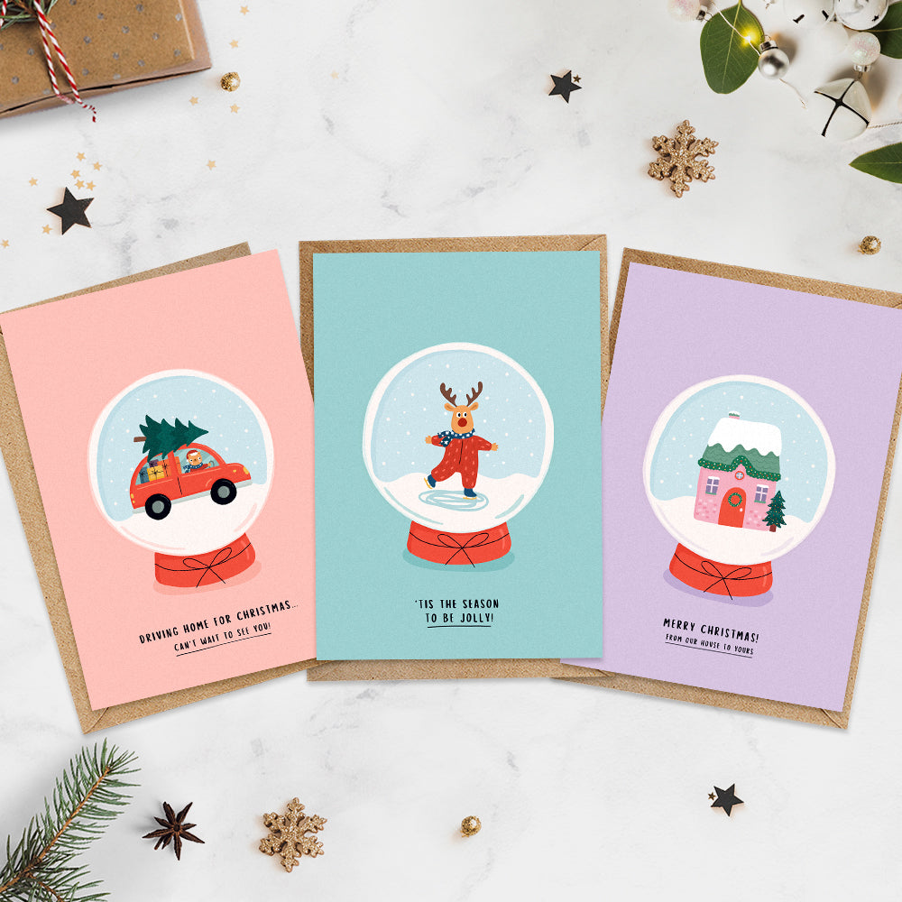 Snow Globe Christmas Card Multi-Pack – Inky in the Wild