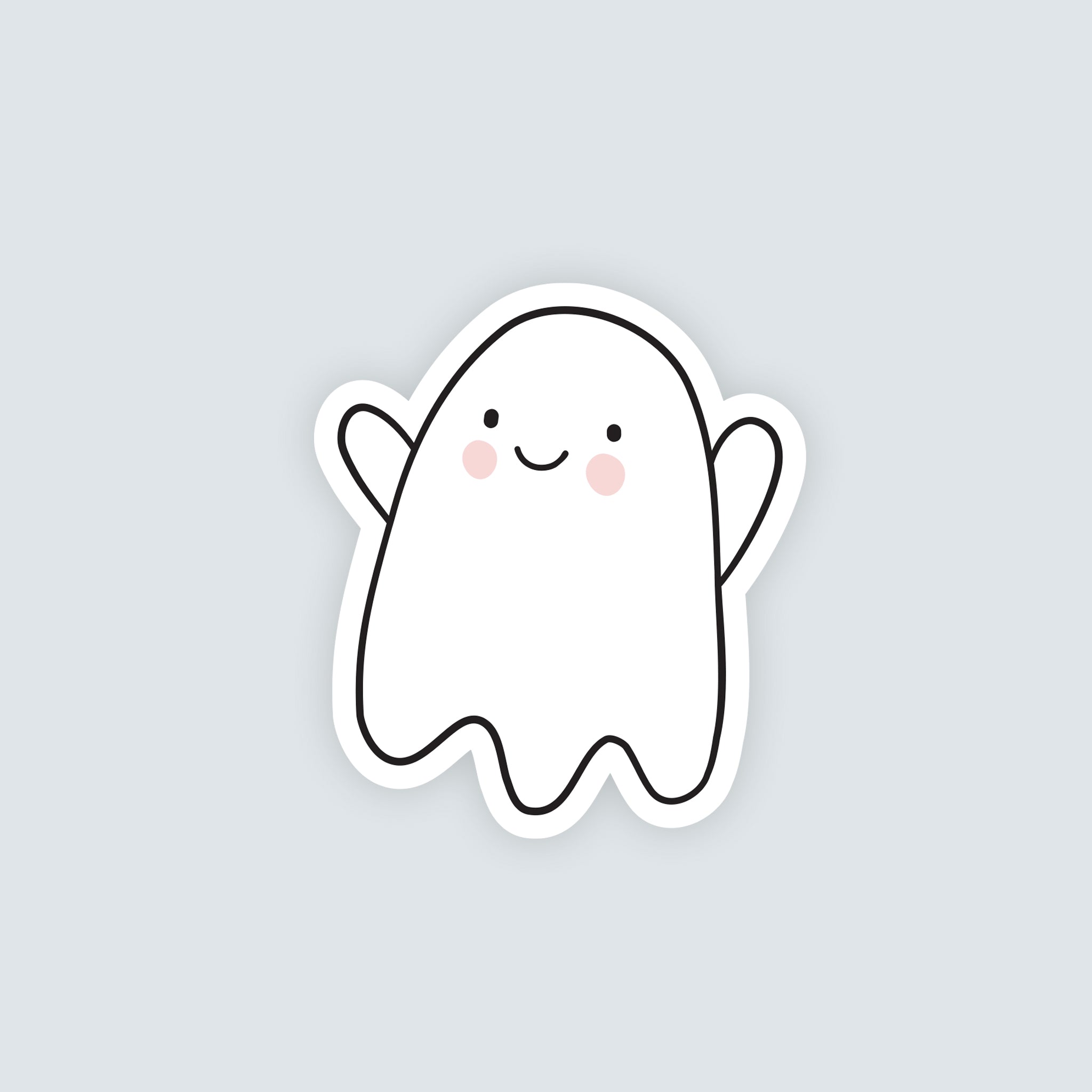 Cute Ghost Vinyl Sticker – Inky in the Wild